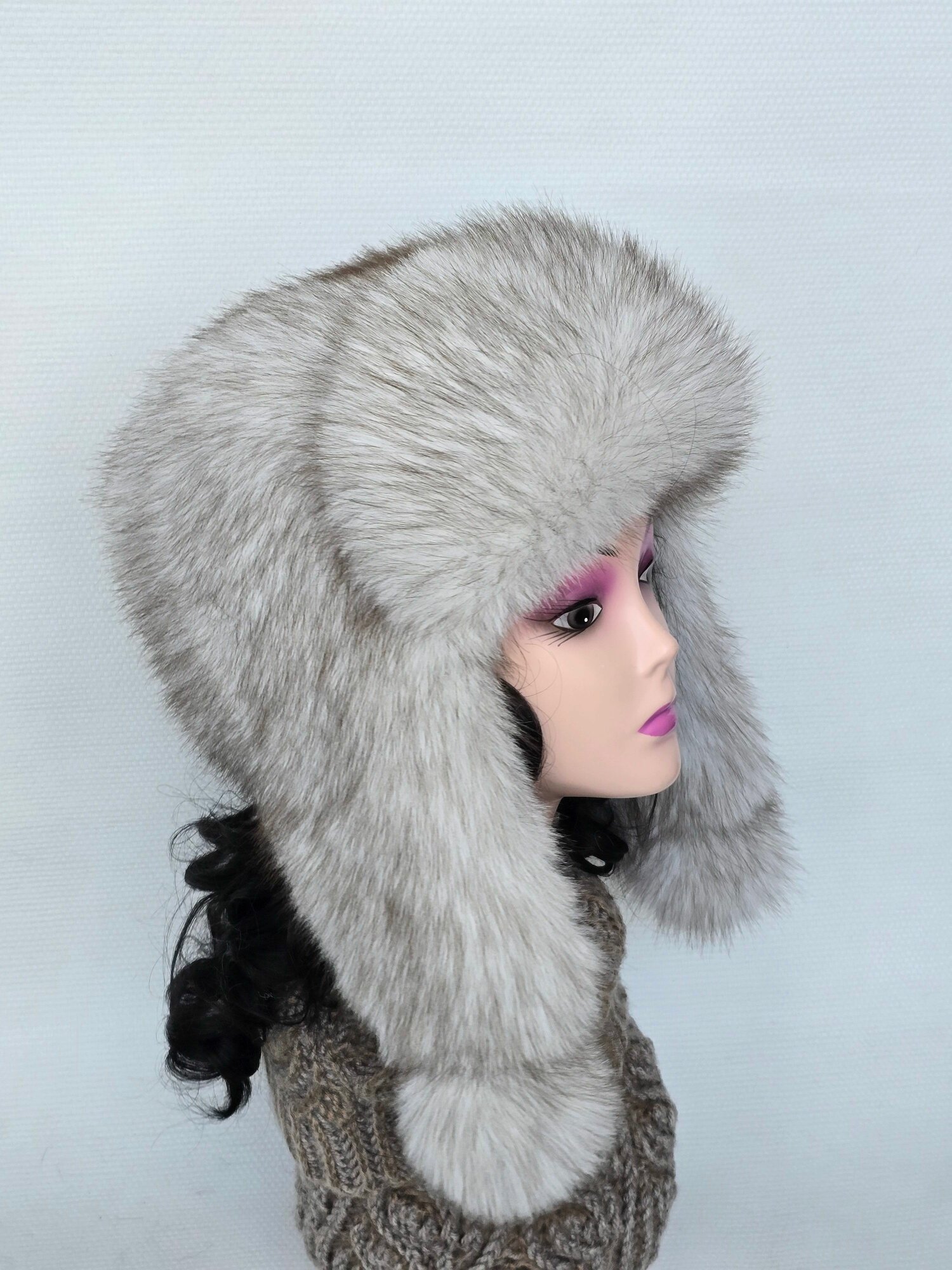 Шапка-ушанка экомех для женщин