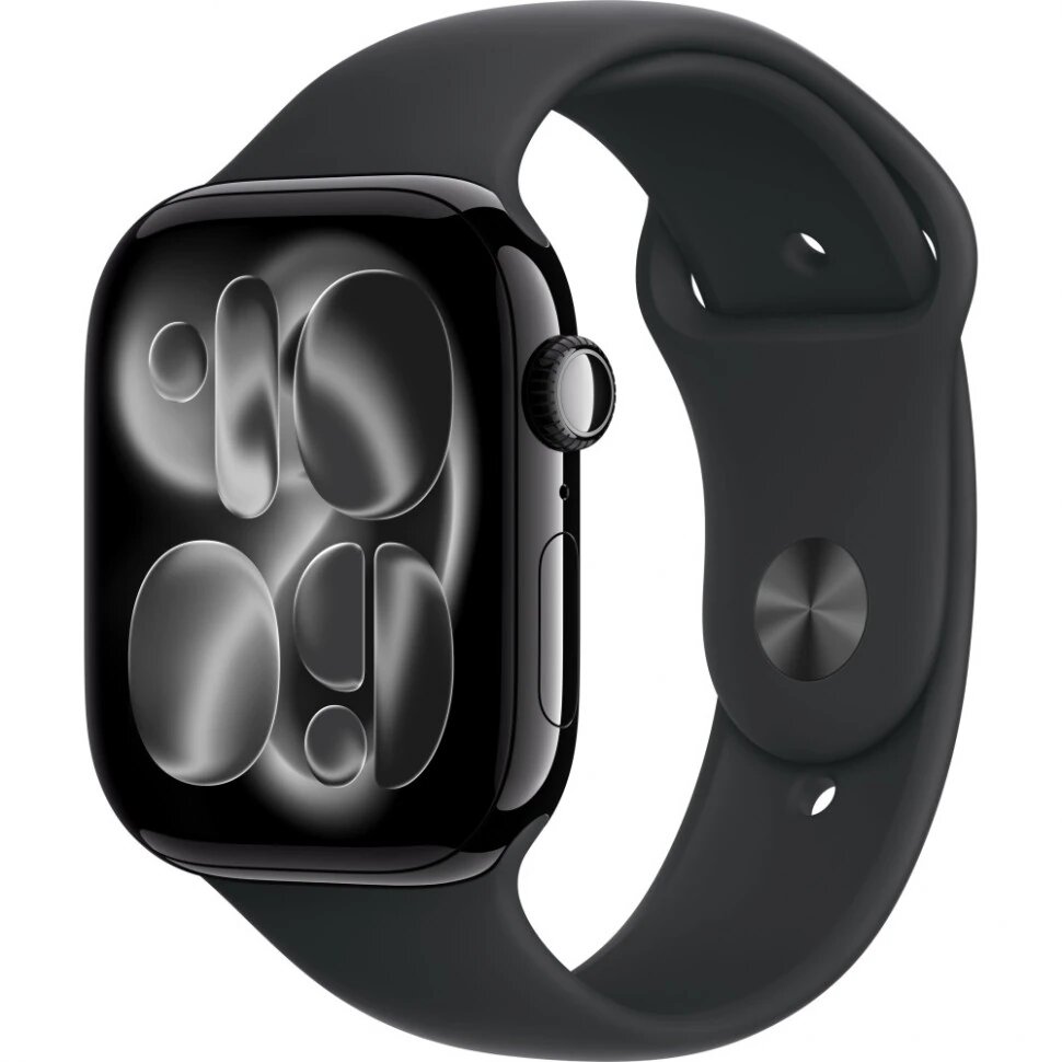 Apple Watch Series 11 46mm (MEUW4) Jet Black Aluminium Case with Black Sport Band S/M
