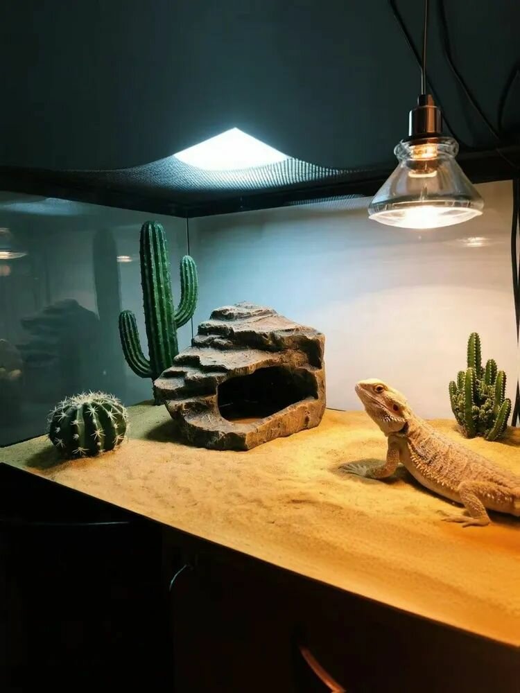 Угловое укрытие из камня, подходящее для террариумов, вольеров для рептилий, аквариумов для черепах и аквариумного ландшафтного дизайна. Размеры: 12,5 12 10 см. Количество: 1 штука.