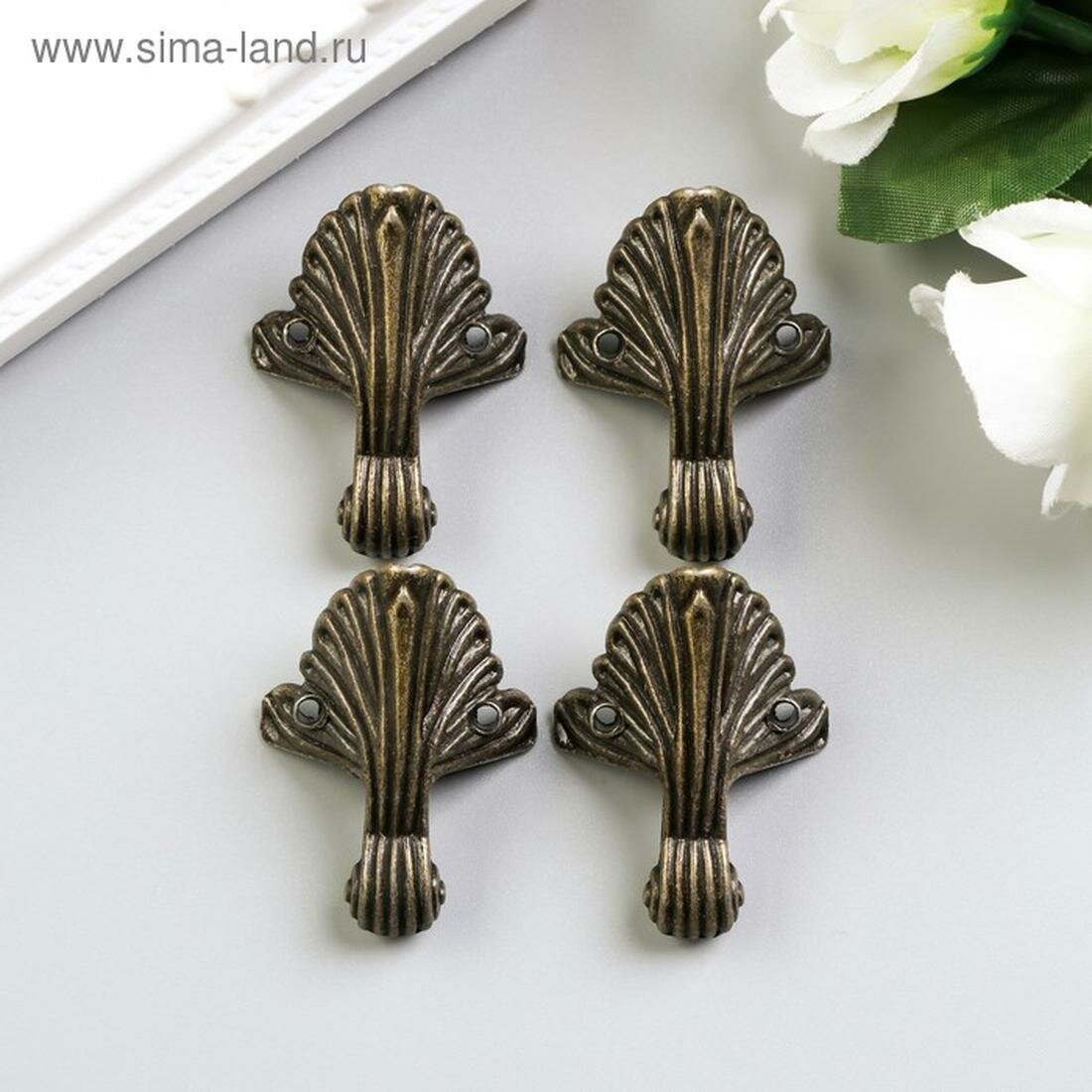 Уголок (ножка) для шкатулки "Старинная", размер 4,8х3,7 см, С-019