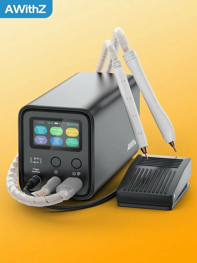 Сварочный аппарат для точечной сварки аккумуляторов Supercapacitor 18650, высокая мощность 10500 Вт с для сварки никелированных и медных металлов, Awithz UF20B