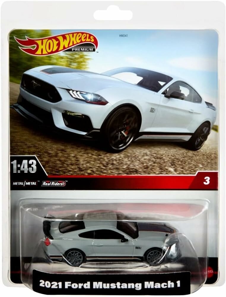 Hot Wheels 2021 Ford Mustang Mach 1 Fighter Jet Gray (коллекция 2023 Premium 1:43, №3) - коллекционная Premium машинка