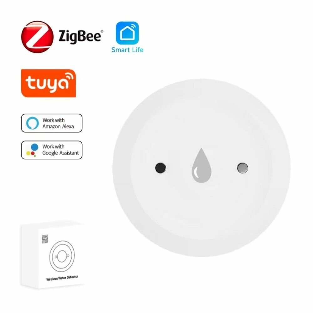 Датчик погружения в воду Tuya Zigbee2mqtt Smart Life, приложение для сигнализации о протечке воды, удаленный мониторинг, детектор протечки воды