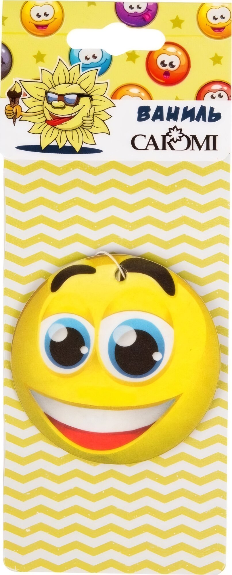 Ароматизатор картонный CAROMI Смайлик Ваниль