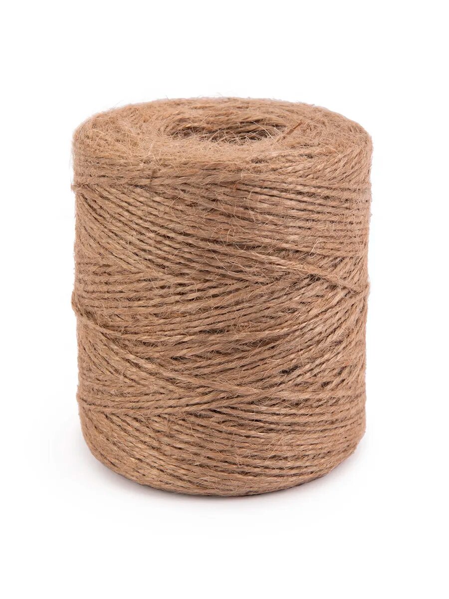 Шпагат джутовый 2 мм, 50 м. для садоводства, декора, строительства