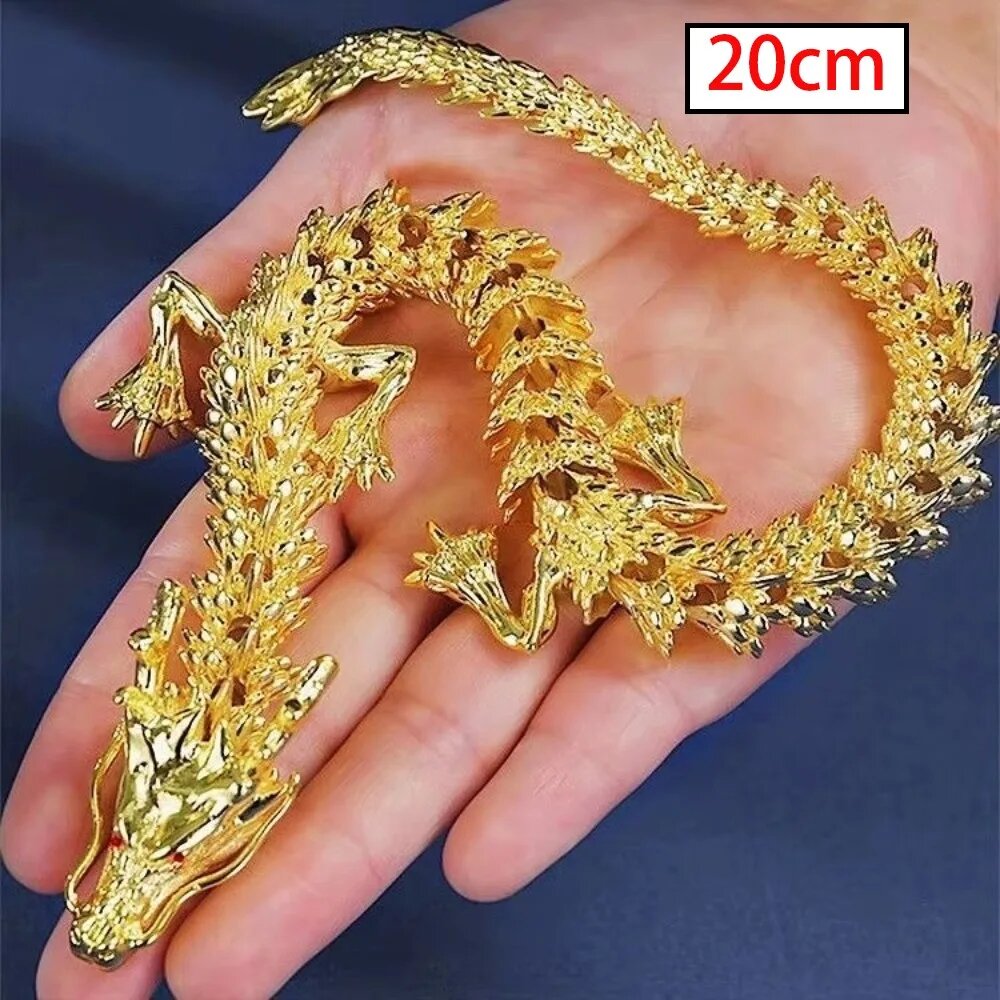 Статуя Золотого Дракона Majestic из металла 20cm gold