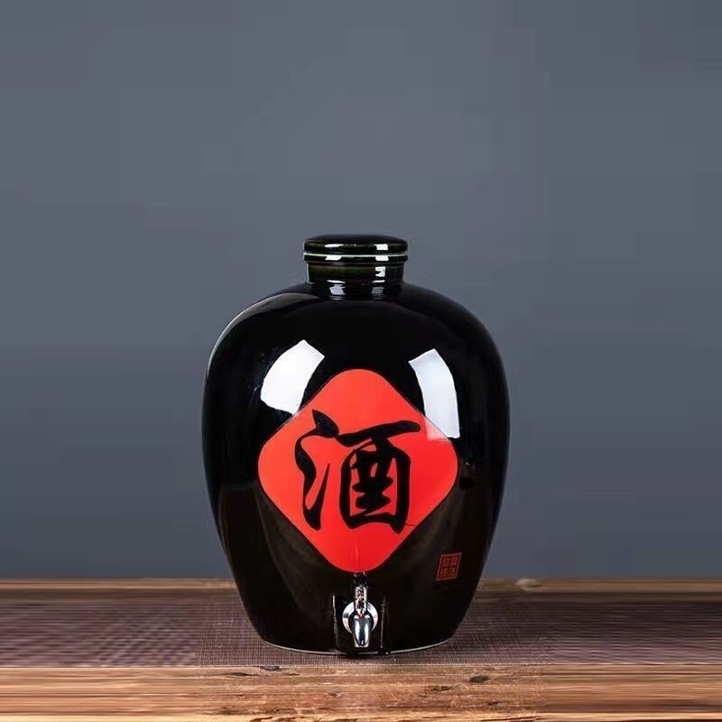 Керамическая винная кувшинка 10 цзиней 10kg 25kg Емкость для вина и спиртных напитков Бутылка для настаивания вина Антикварная герметичная винная бутылка Оптовая продажа и дропшиппинг
