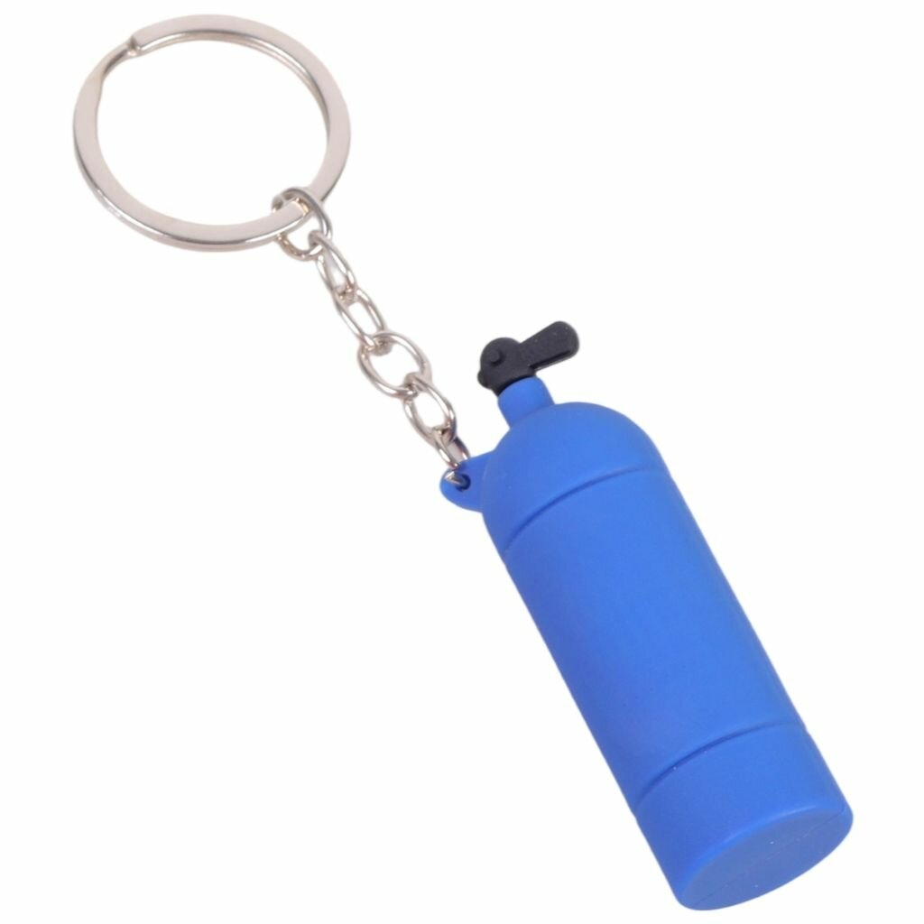 Брелок-Сувенир в форме силиконового газового баллона для фридайвинга-синий
