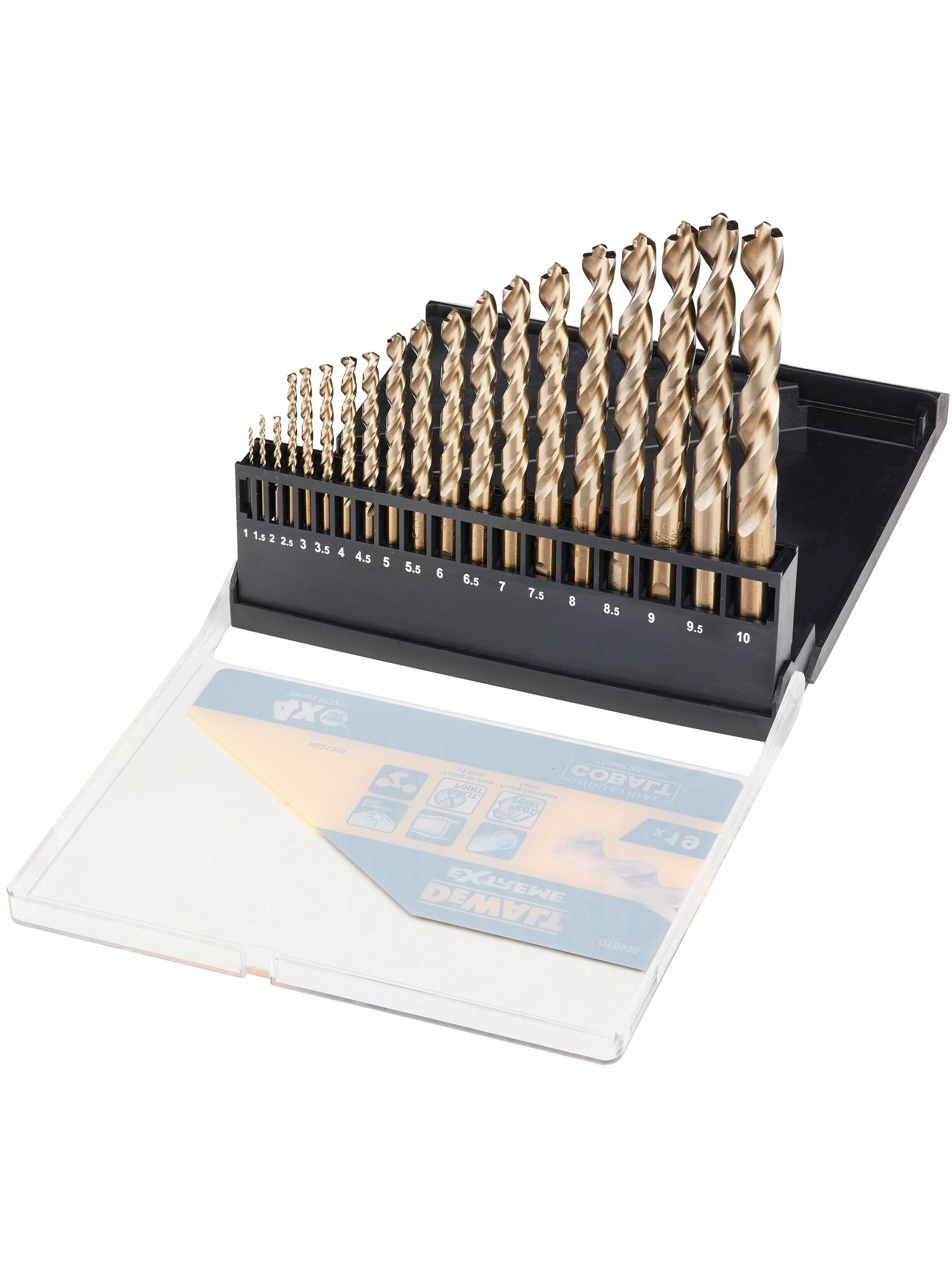Набор сверл по металлу DEWALT DT5936, 1-10 мм, 19 шт, в кейсе