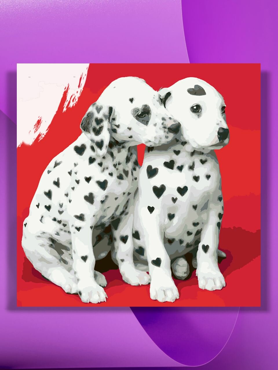 Картина по номерам на холсте Сердечные далматинцы, 40 х 40 см