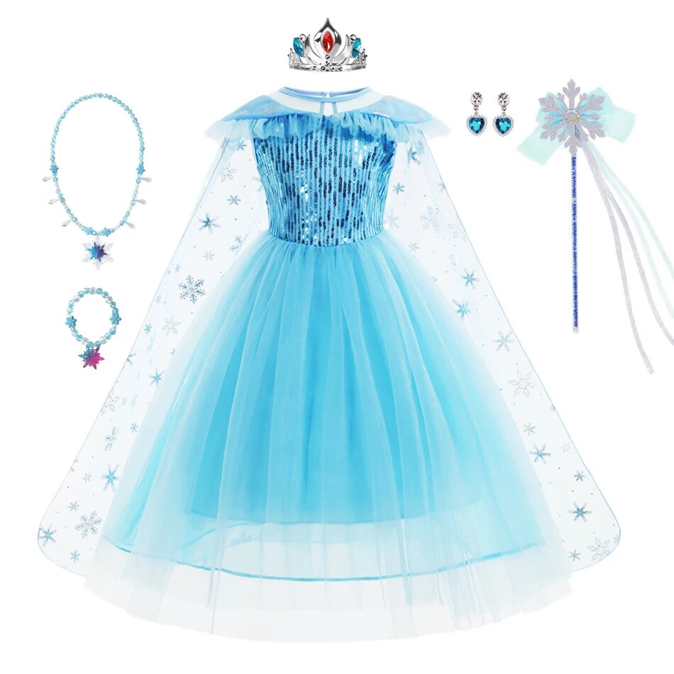 Платье принцессы Эльзы DreamParty для девочек 4Т, 8
