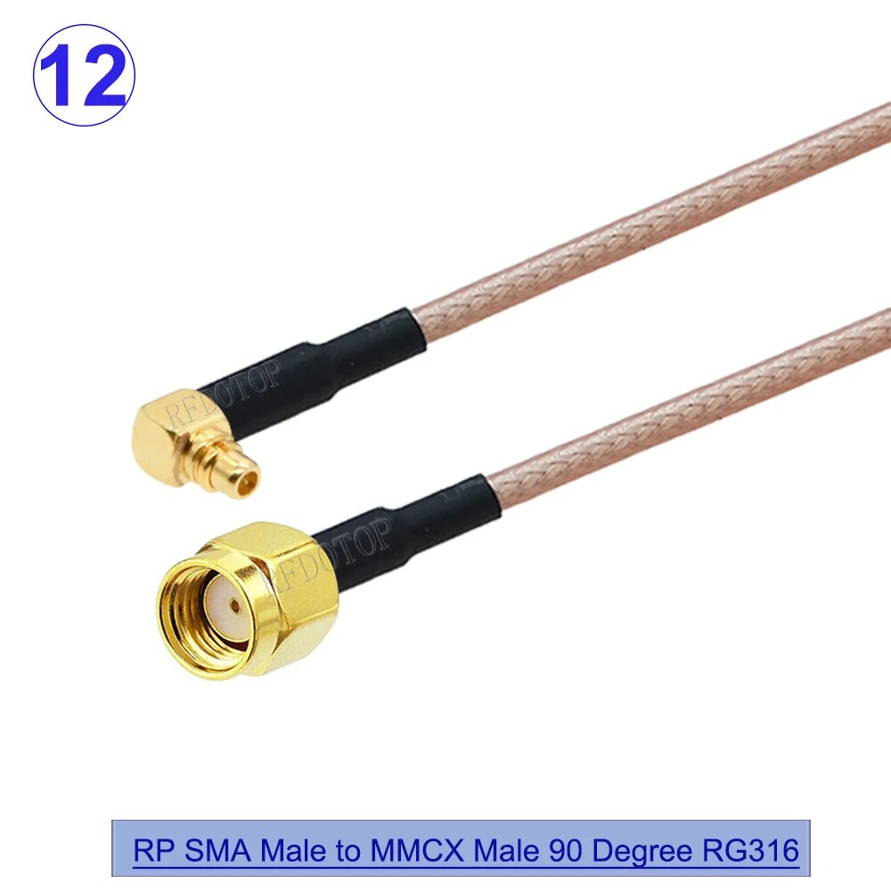 RG-316 коаксиальный кабель SMA-MMCX 30CM, RPSMA M to MMCX M90