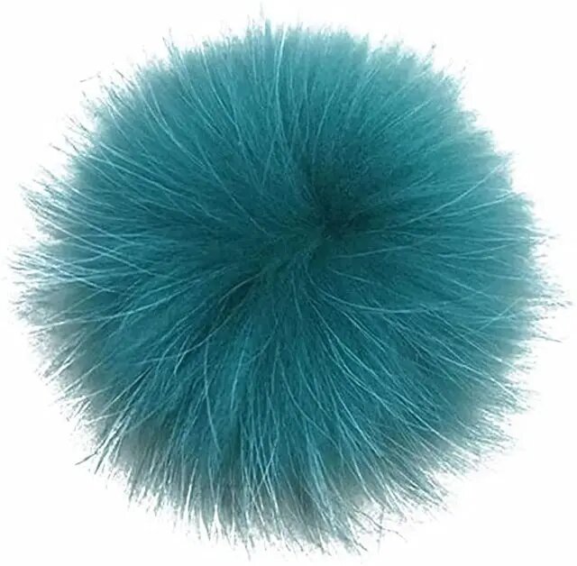 Меховой помпон lake blue 15cm