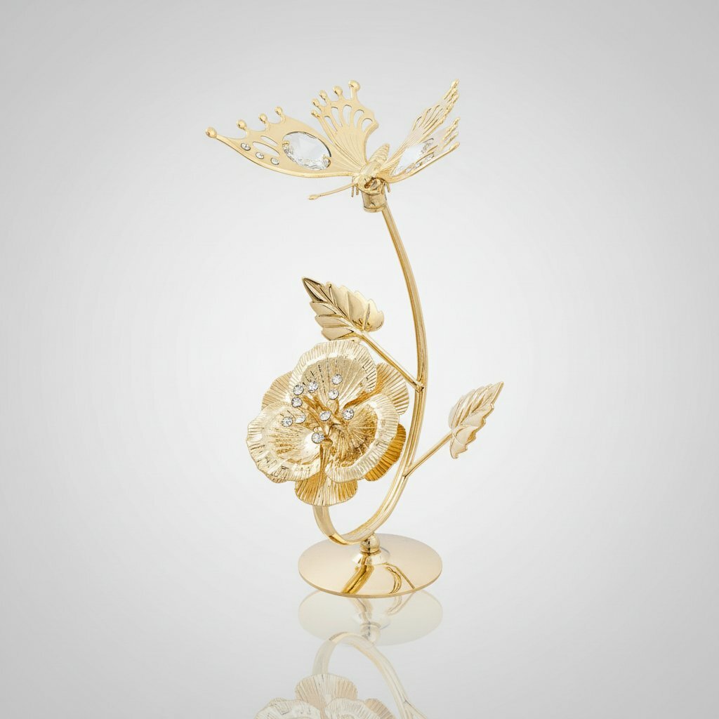 Фигурка Бабочка на цветке A2097153 Crystal Temptations, Металл, кристалл