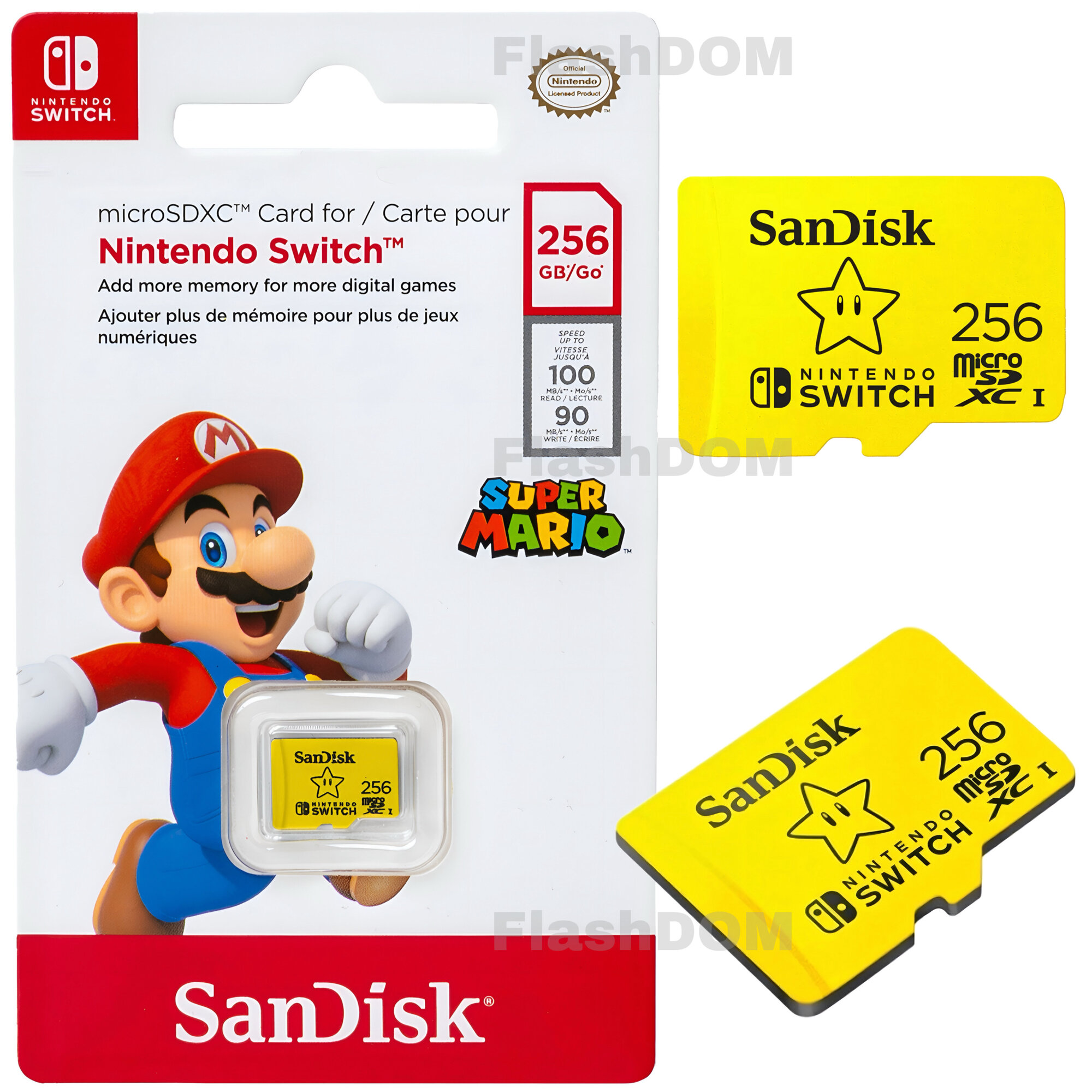 Карта памяти SanDisk microSDXC 256 ГБ для Nintendo Switch, 100/90 Mb/s