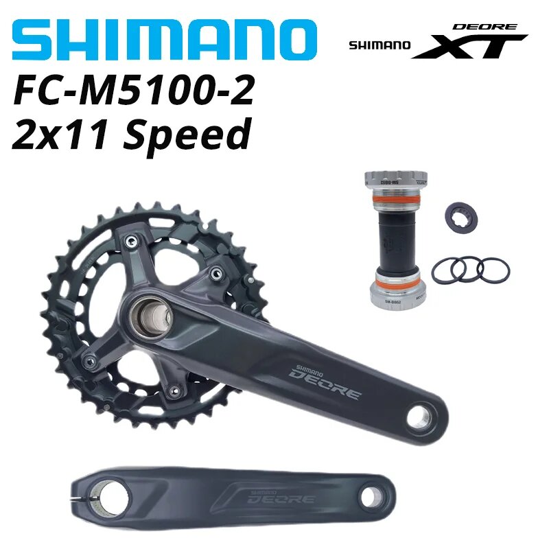 Шатуны Shimano Deore FC-M5100-2, 2x11, 170 мм, 36-26T, каретка BB