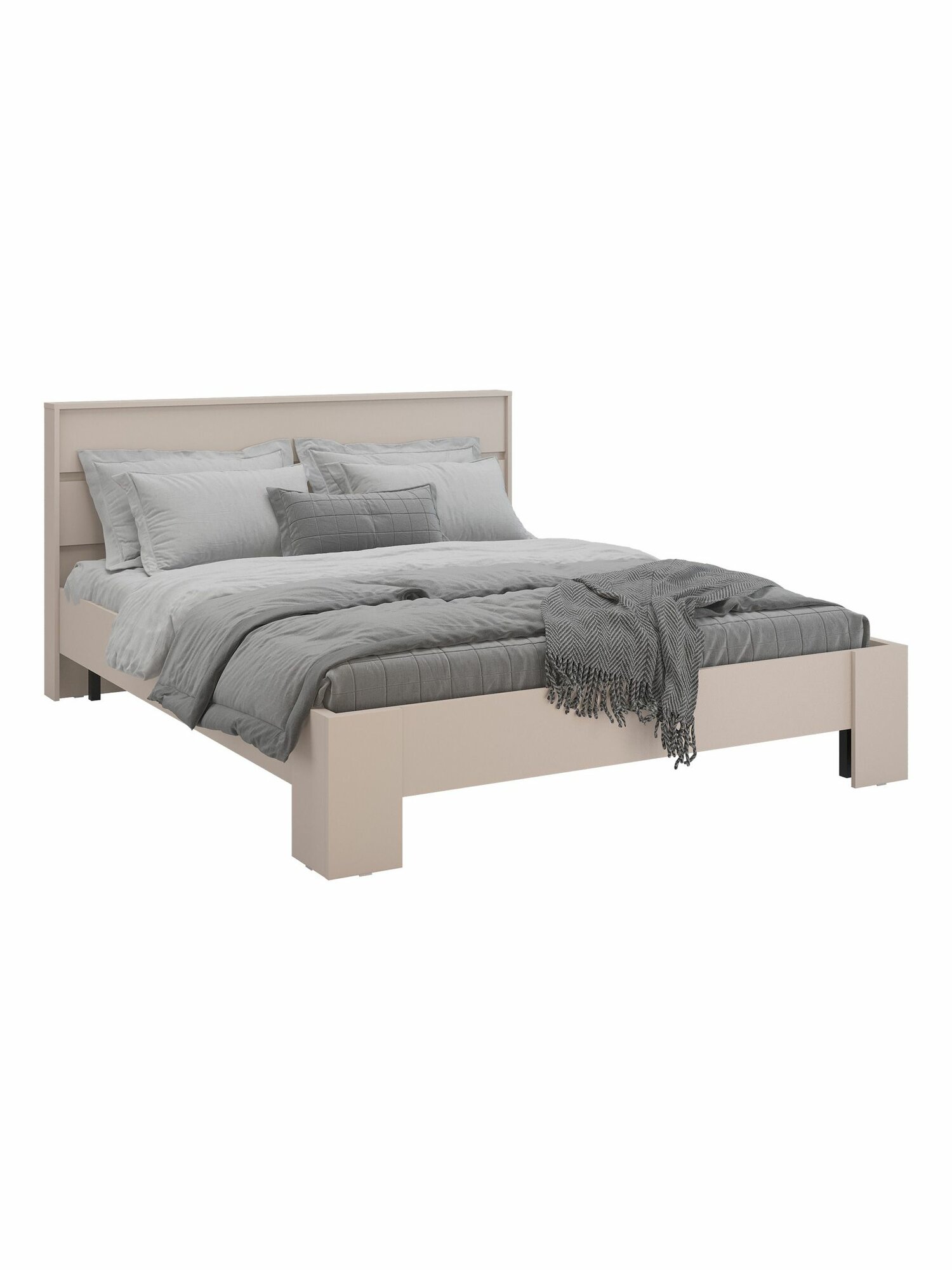 Двуспальная кровать Ирэн 160х200 см, деревянная, с анатомическим основанием, Кашемир