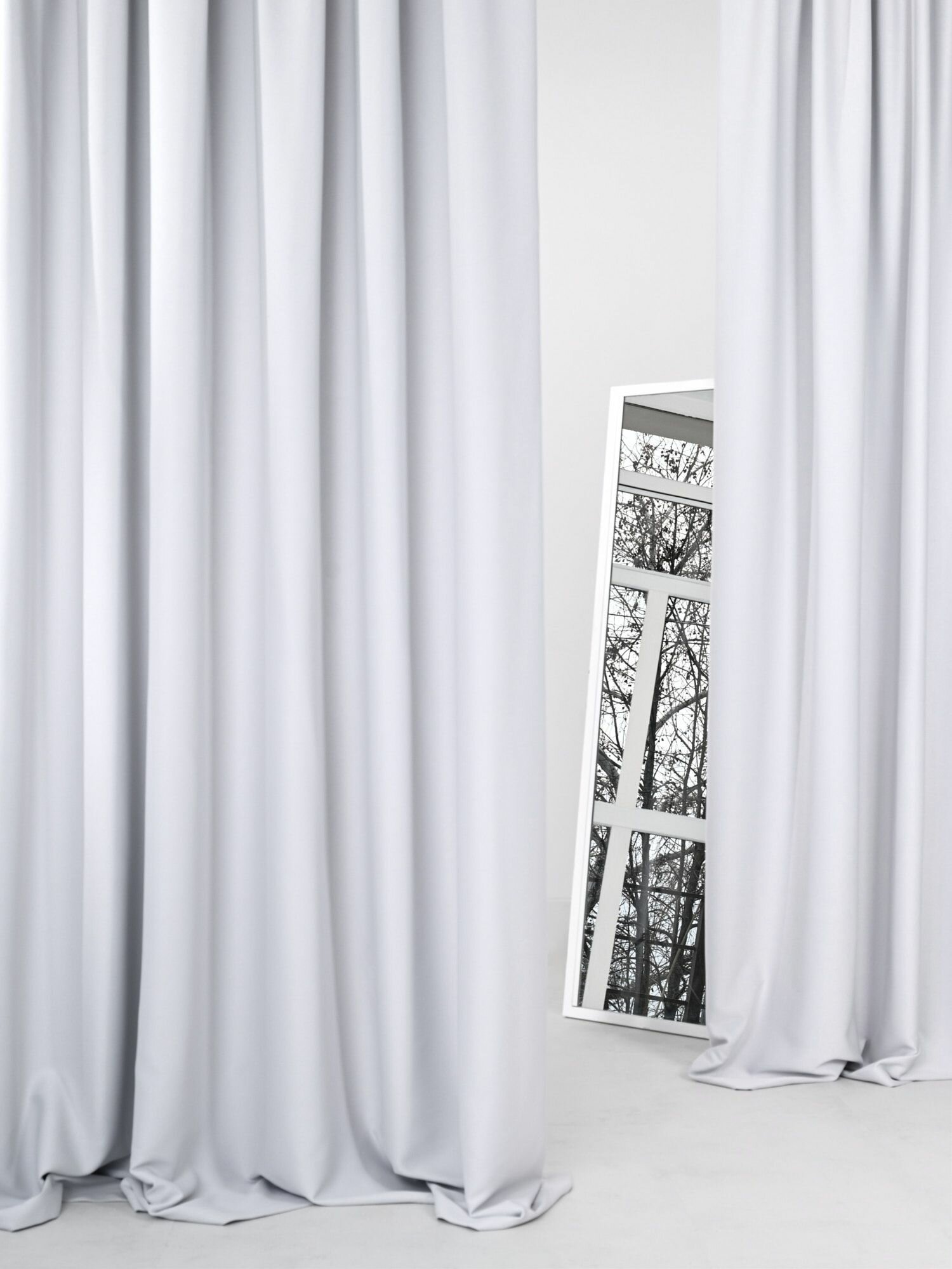 Шторы 100% блэкаут белый 500х320 см, 2 полотна, (каждое 250х320 см), шторная лента 10 см Erika Home (Evrika Home)