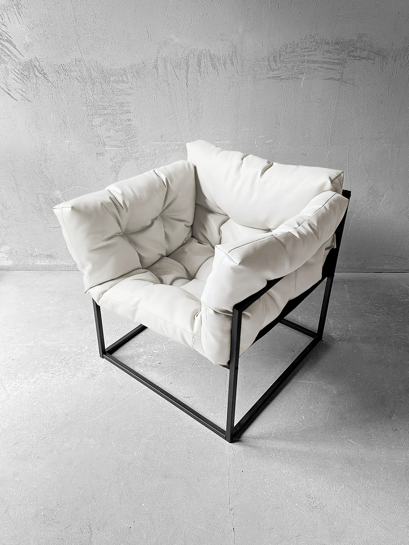 Кресло для отдыха Блок экокожа белый