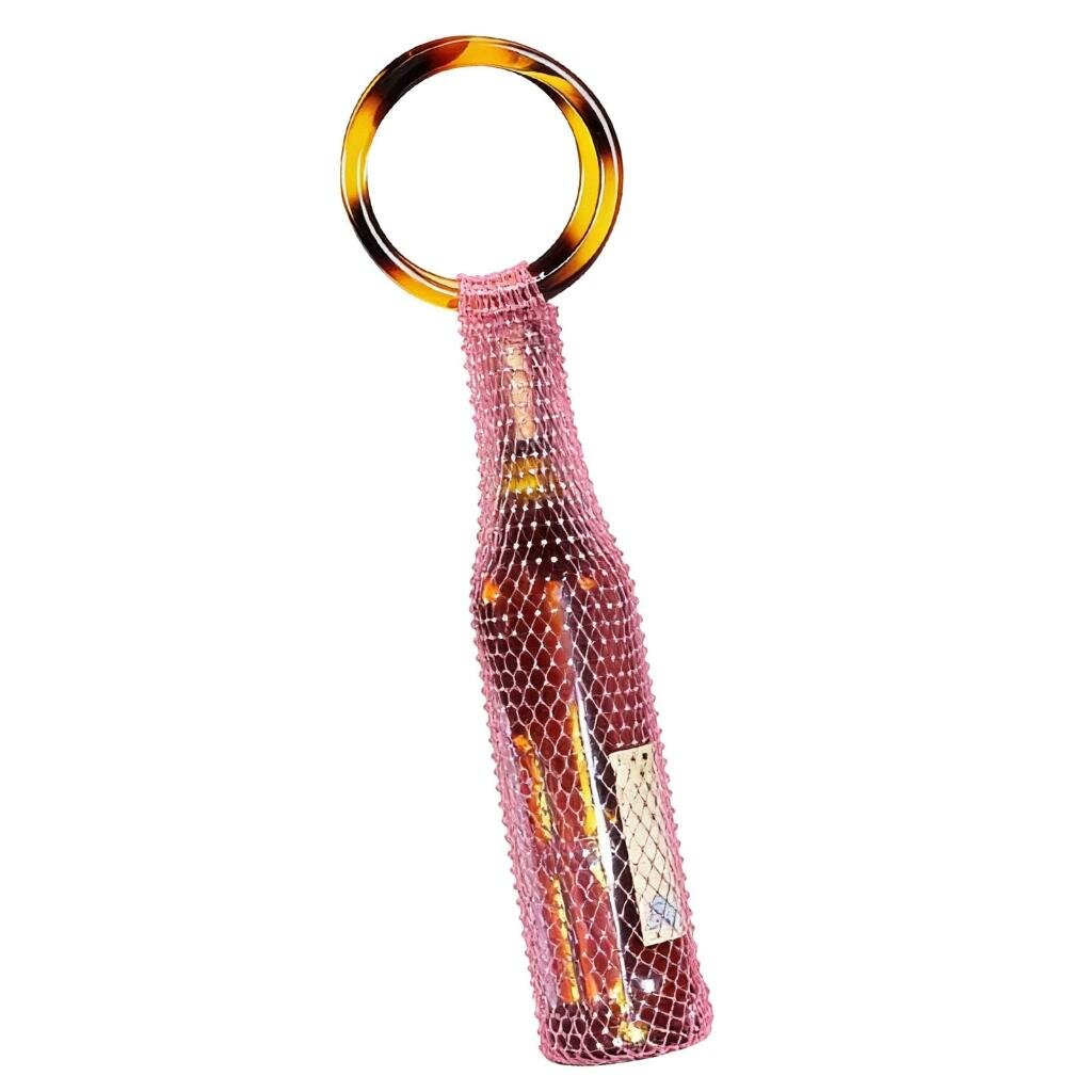 Экологичный мешок для хранения бутылок вина, Темно - розовый