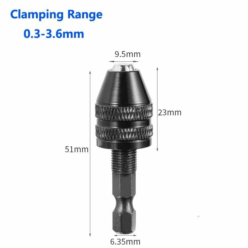 Мини-сверлильный патрон без ключа 0,3-8 мм, самозатягивающиеся сверла для электродрели, Цанга инструменты для крепления 1/4 дюйма, шестигранный хвостовик, быстрая строта
