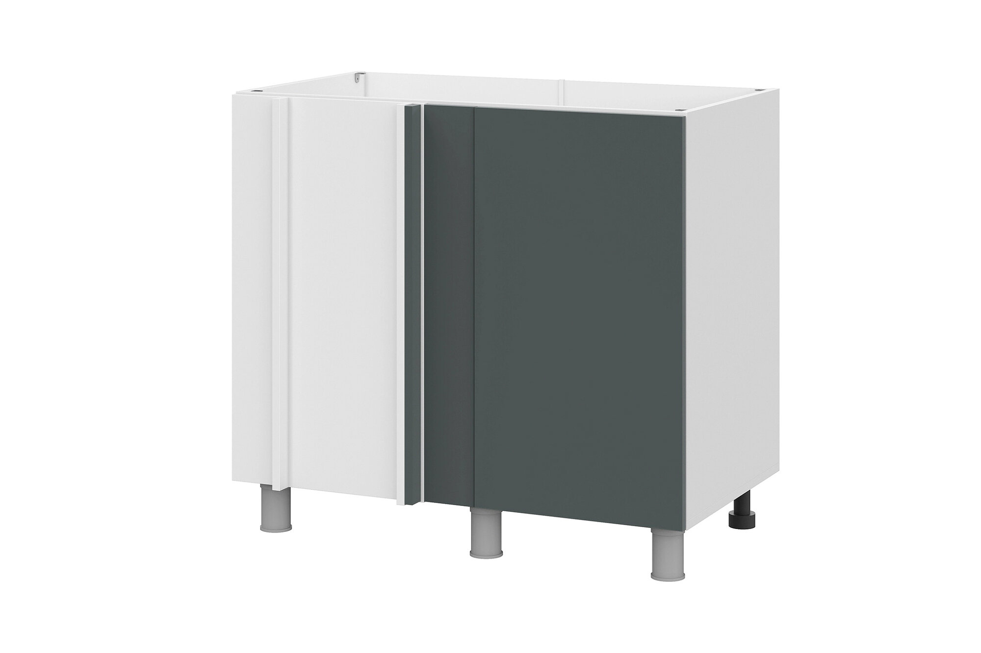 Кухонный шкаф нижний угловой Нонтон Монора, 100х50х82 см, белый / Таежный лес