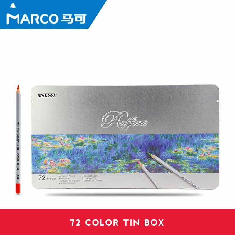 Карандаши цветные marco raffine 24/36/48/72 цвета нетоксичн