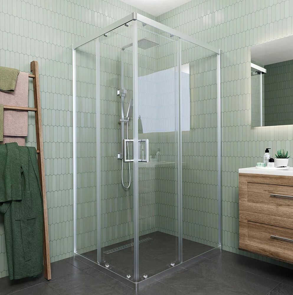 Душевой уголок Veconi Rovigo RV-10, 100х80, стекло прозрачное, профиль хром глянец RV10-10080-01-C5