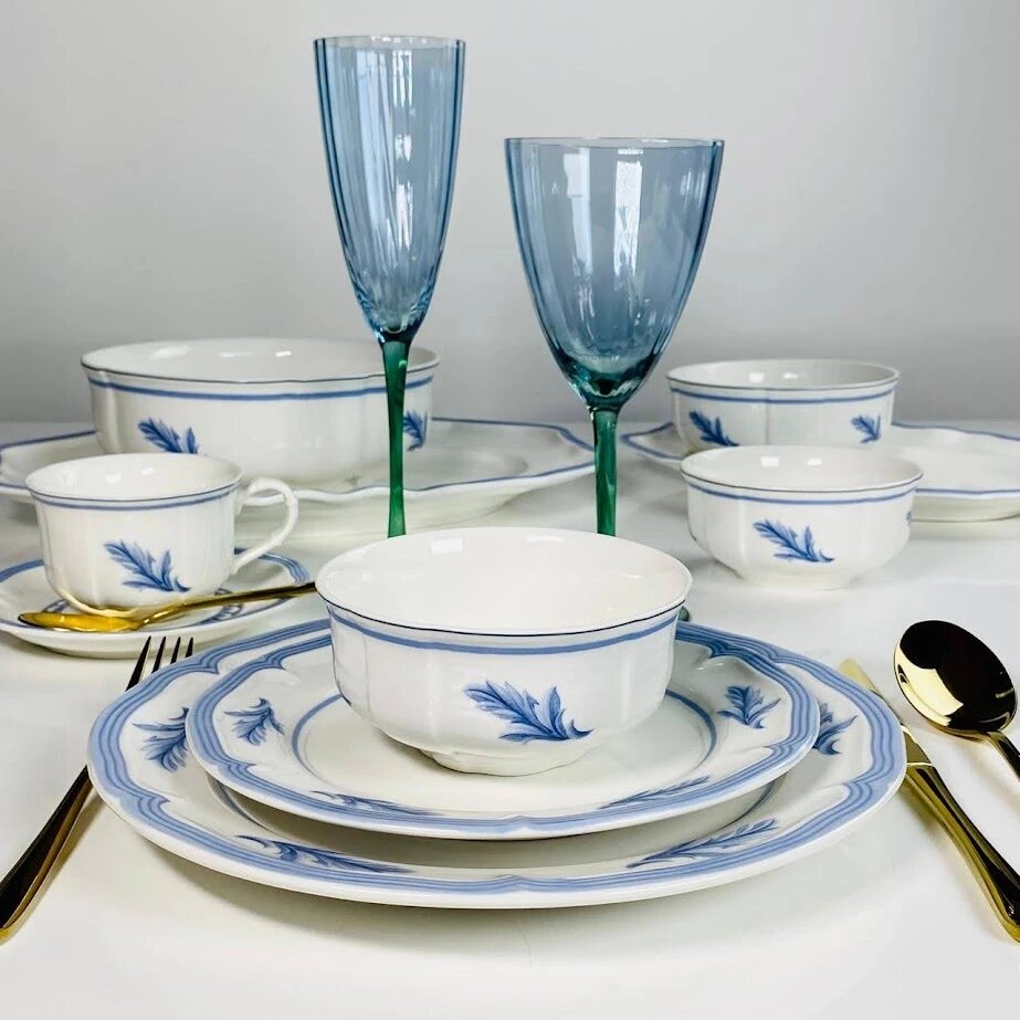 Обеденный сервиз на 6 персон 39 предметов LENARDI Collection Андорра тарелки, салатники, блюда, чашки, фарфор