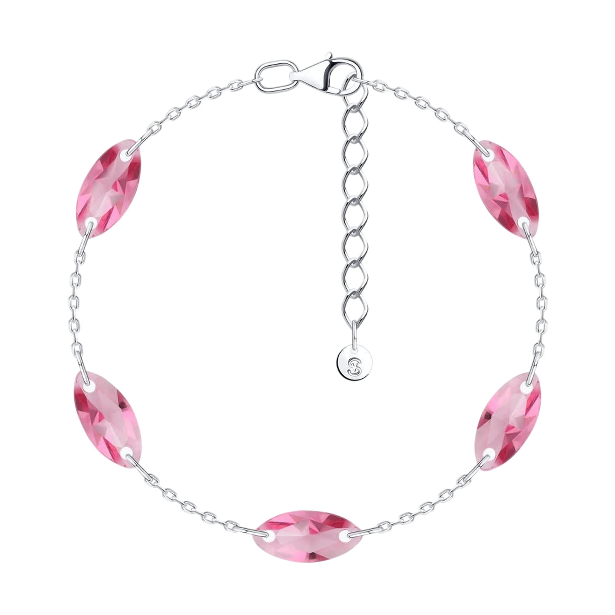 Браслет, серебро, 925 проба, родирование