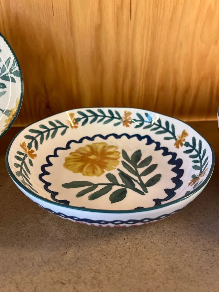 Тарелка суповая глубокая "Луга", с неровным краем, цветная, 21 см, Дымов Керамика