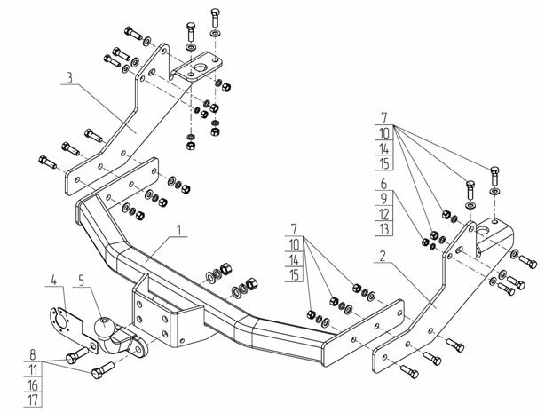 Фаркоп для Газель NEXT цельнометаллический фургон 2016- Тип шара: F. Нагрузки: 2000/100 кг, GAZ-14