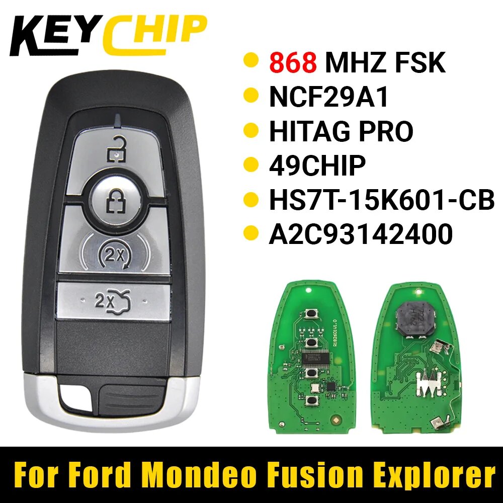 KC 868 МГц для Ford Mondeo Fusion Explorer Expedition 2017 2018 2019 2020 умный ключ от автомобиля 49 ЧИП HS7T-15K601-CB A2C 93142400