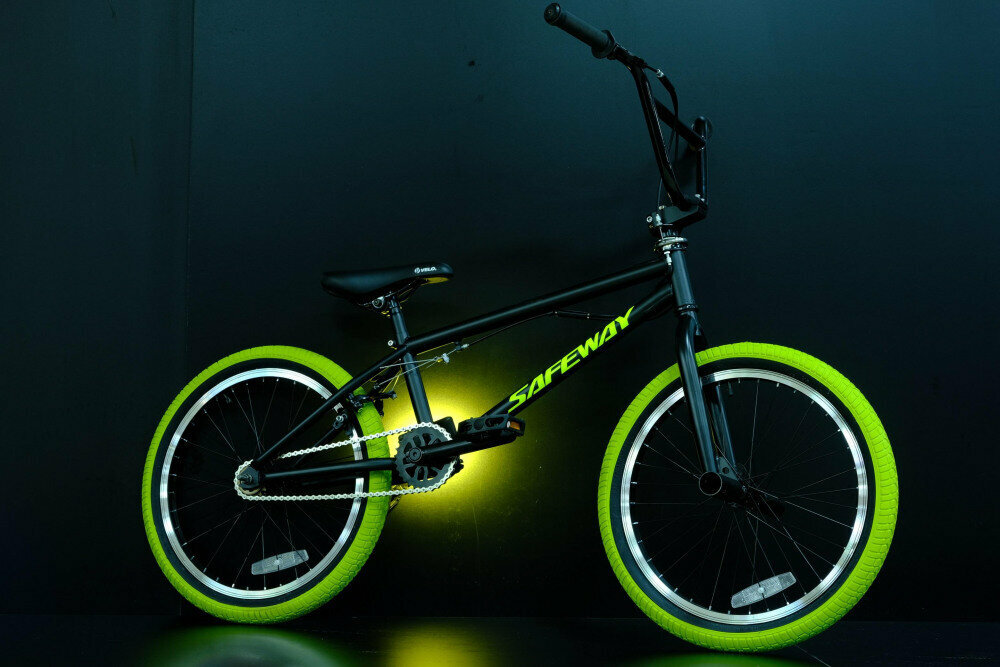 Велосипед трюковой SAFEWAY BMX 20 Чёрный/Жёлтый, колеса 20 дюймов, односкоростной