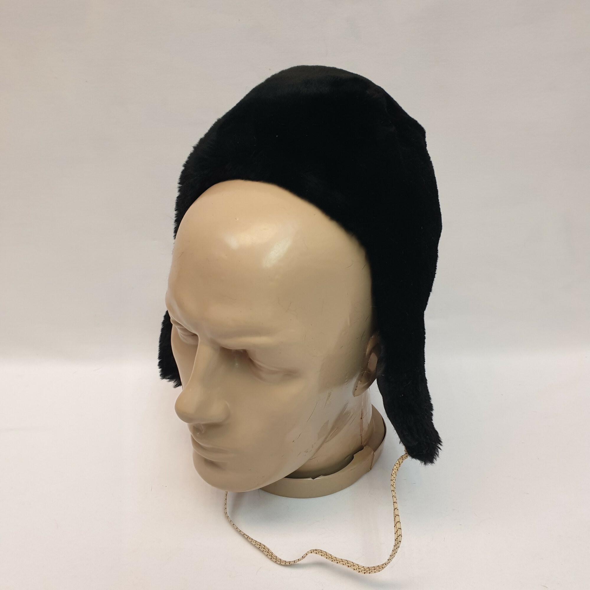 Детская шапка ушанка из искусственного меха, обхват головы 65 см. Винтаж СССР