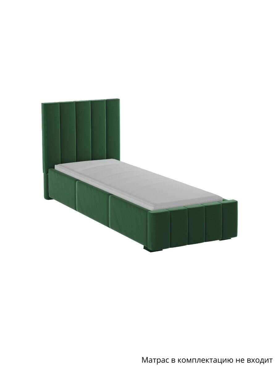 Домани, кровать односпальная интерьерная Нега 0,9 м, с ортопедическим основанием, 1060х1050х2230, Изумруд