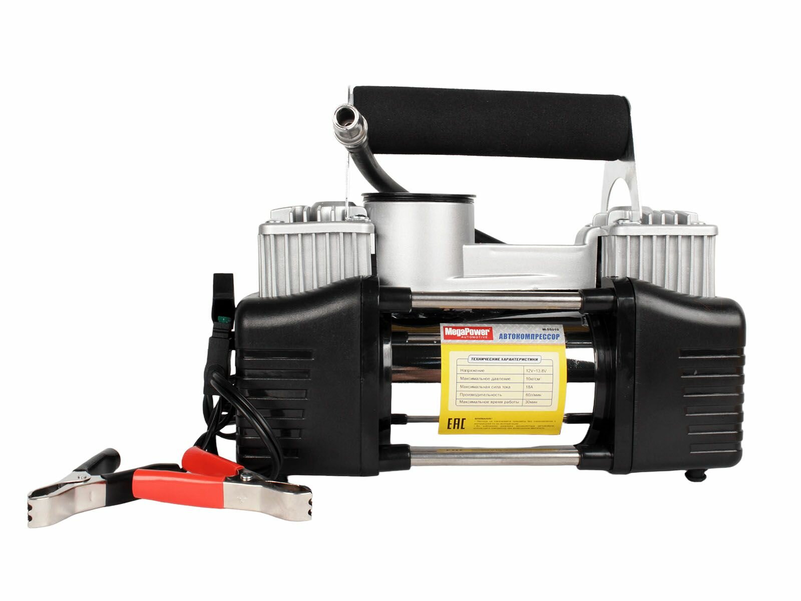 Компрессор автомобильный MEGAPOWER 60л/мин.10 атм. 50 А 12V (дефлятор)