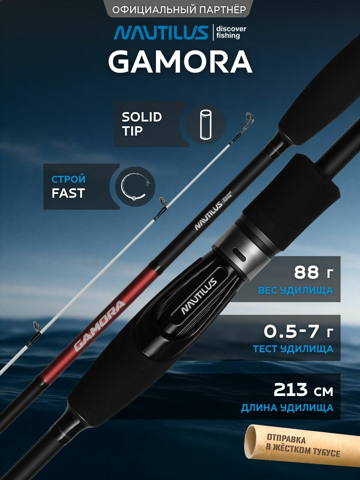 Спиннинг Nautilus Gamora S 213см 0.5-7гр NEW