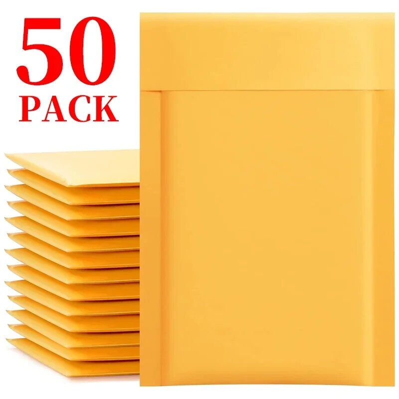 50шт Желтые почтовые пакеты 11*15 см
