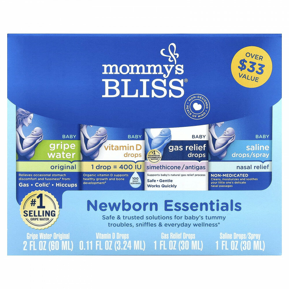 Mommy's Bliss, набор для новорождённых, 4 продукта