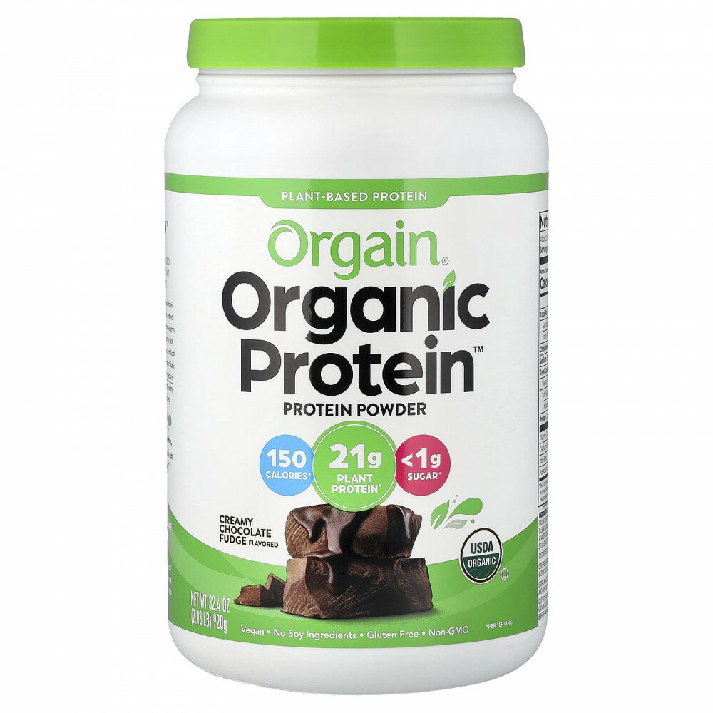 Orgain, Organic Protein™, органический протеин в порошке, сливочно-шоколадная помадка, 920 г (2,03 фунта)
