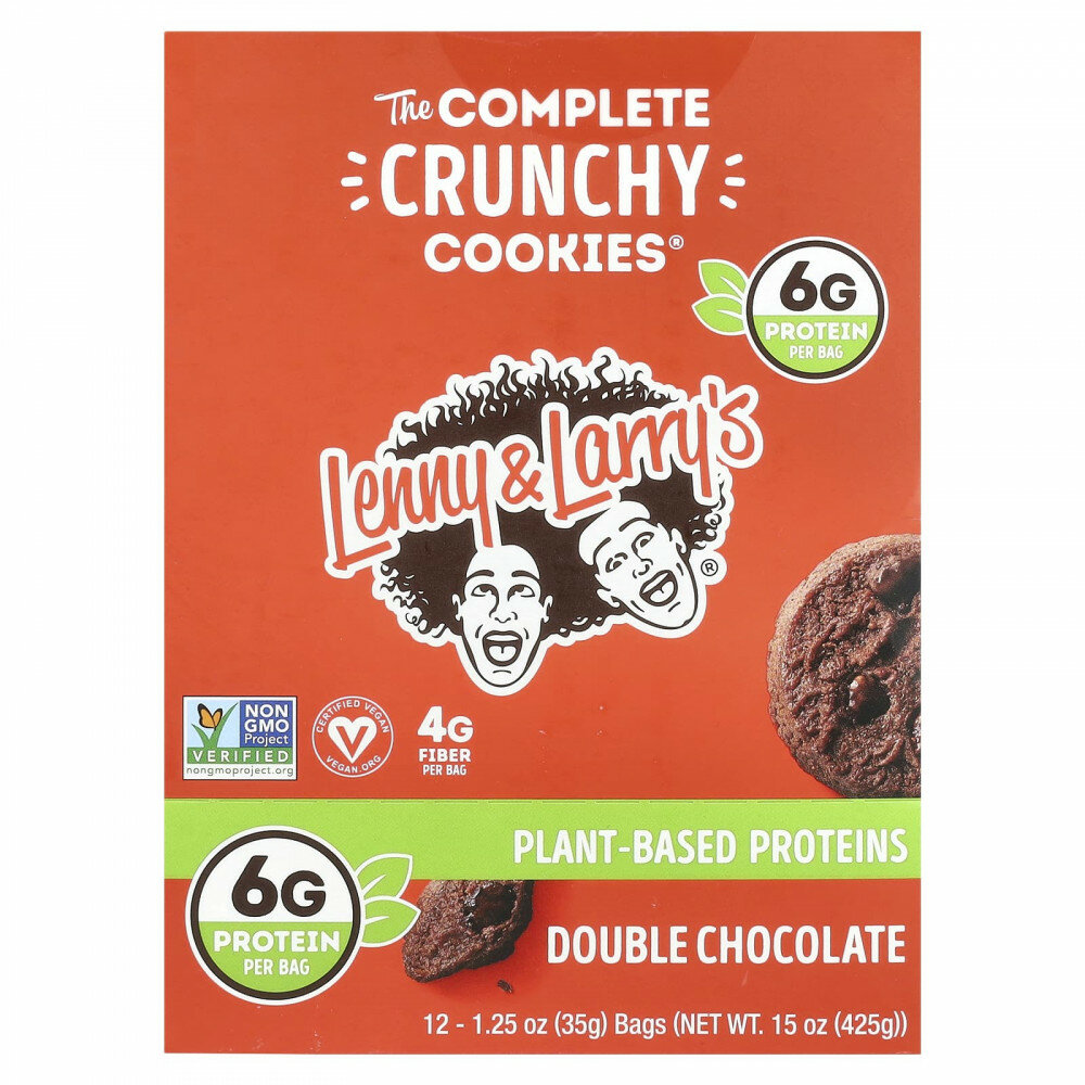 Lenny & Larry's, The Complete Crunchy Cookies®, двойной шоколад, 12 пакетиков по 35 г (1,25 унции)