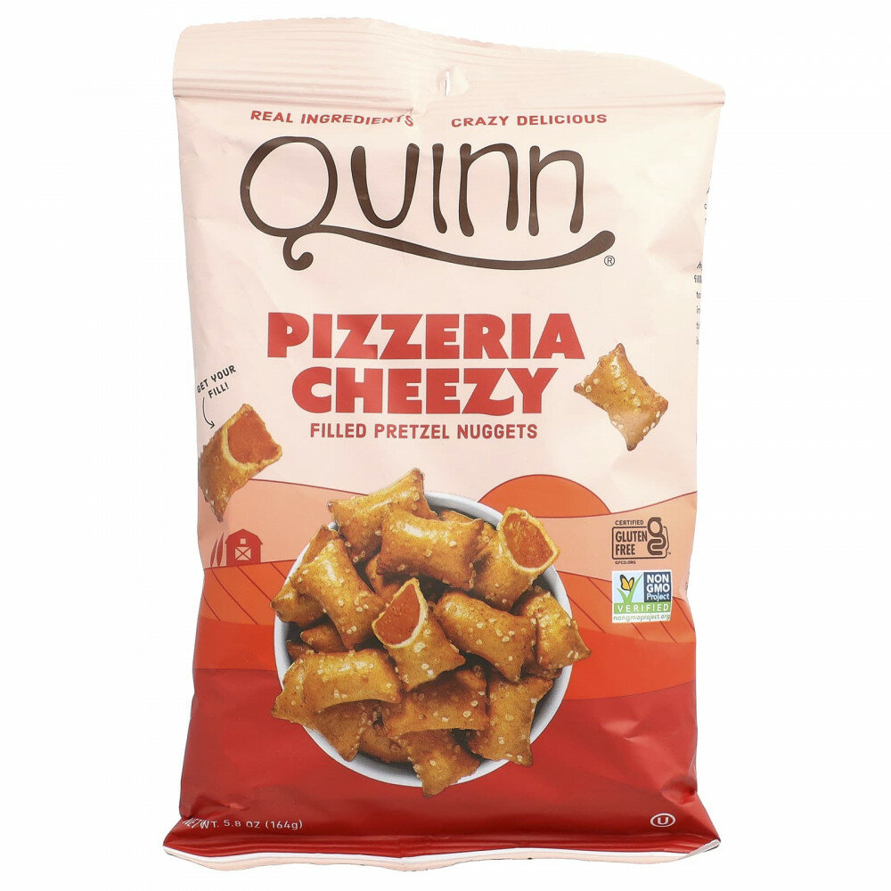 Quinn Snacks, Наггетсы с кренделями с начинкой, пиццерия с сыром, 164 г (5,8 унции)