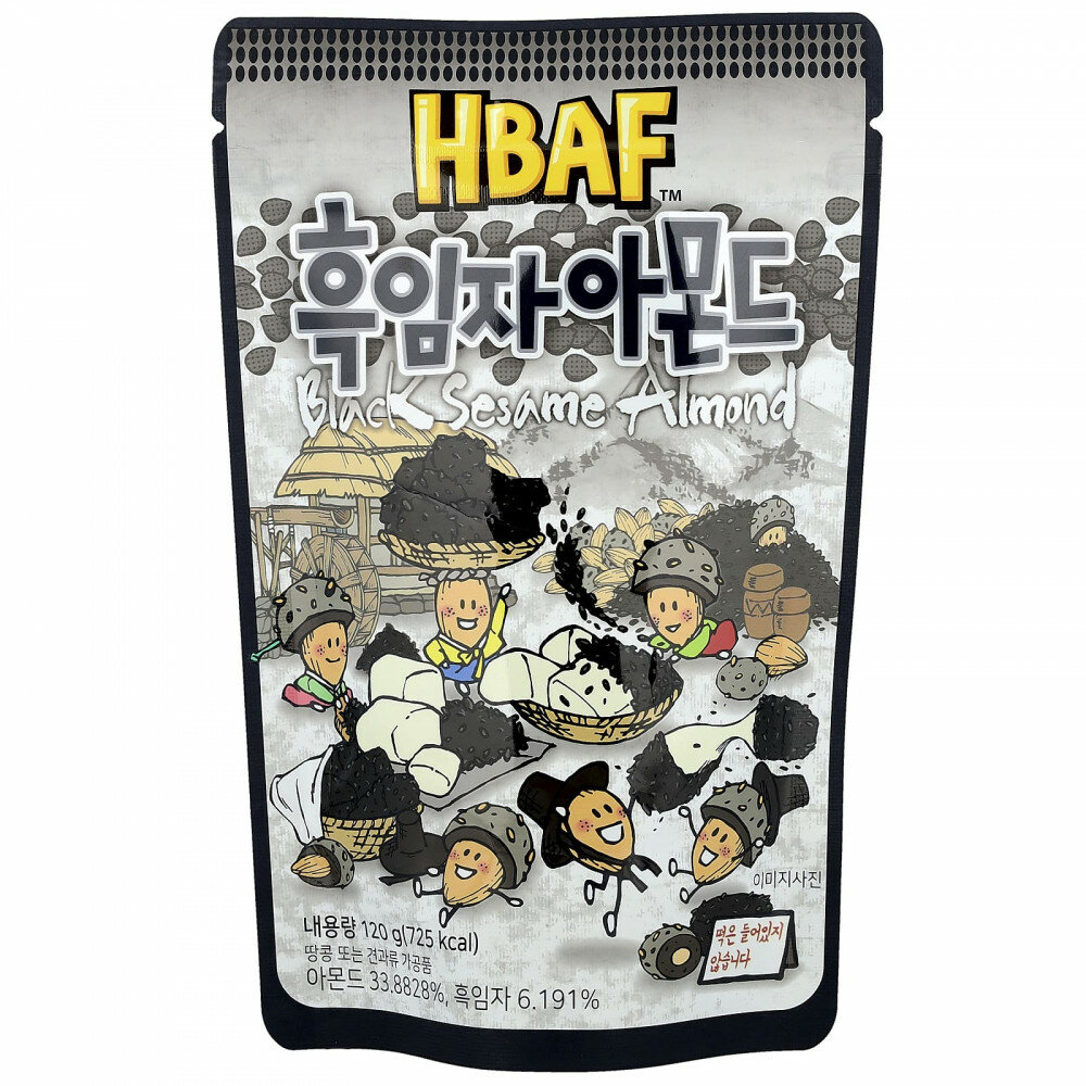 HBAF, Черный кунжут и миндаль, 120 г (4,23 унции)