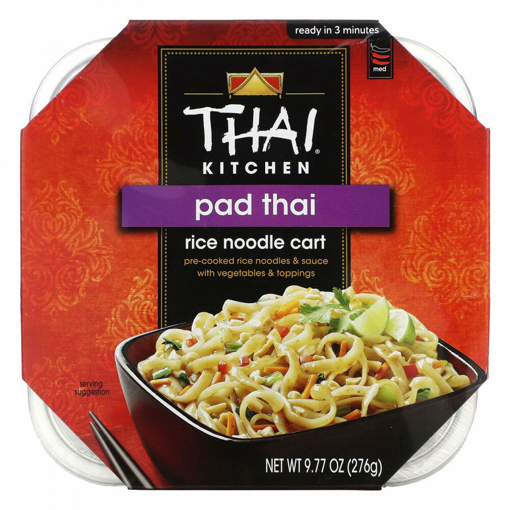 Thai Kitchen, Пад Тай, корзина с рисовой лапшой, средний, 276 г (9,77 унции)