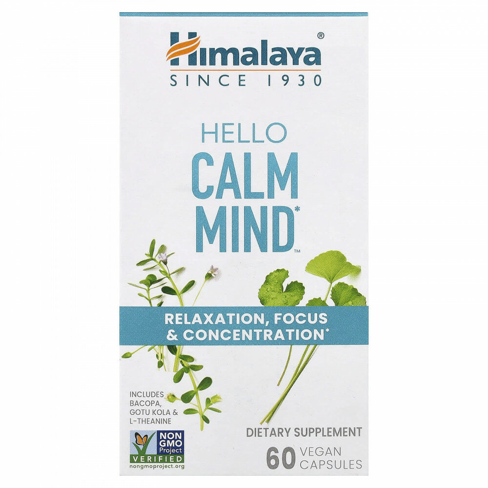 Himalaya, Hello Calm Mind™, 60 веганских капсул