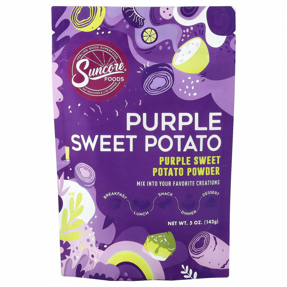 Suncore Foods, порошок из фиолетового батата, 142 г (5 унций)