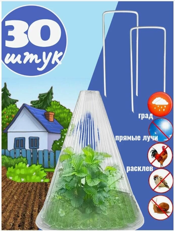 Защитные чехлы для укрытия кустарников, ABS пластик, 1.6mx1.4 м, 30 шт, зеленые Прозрачный цвет