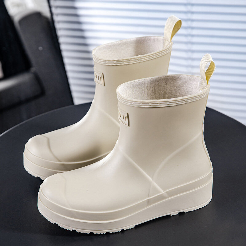 Резиновые сапоги очень большого размера, зимние унисекс повседневные сапоги для отдыха на природе, теплые и стильные резиновые сапоги на шнуровке. Размер обуви. EU:36