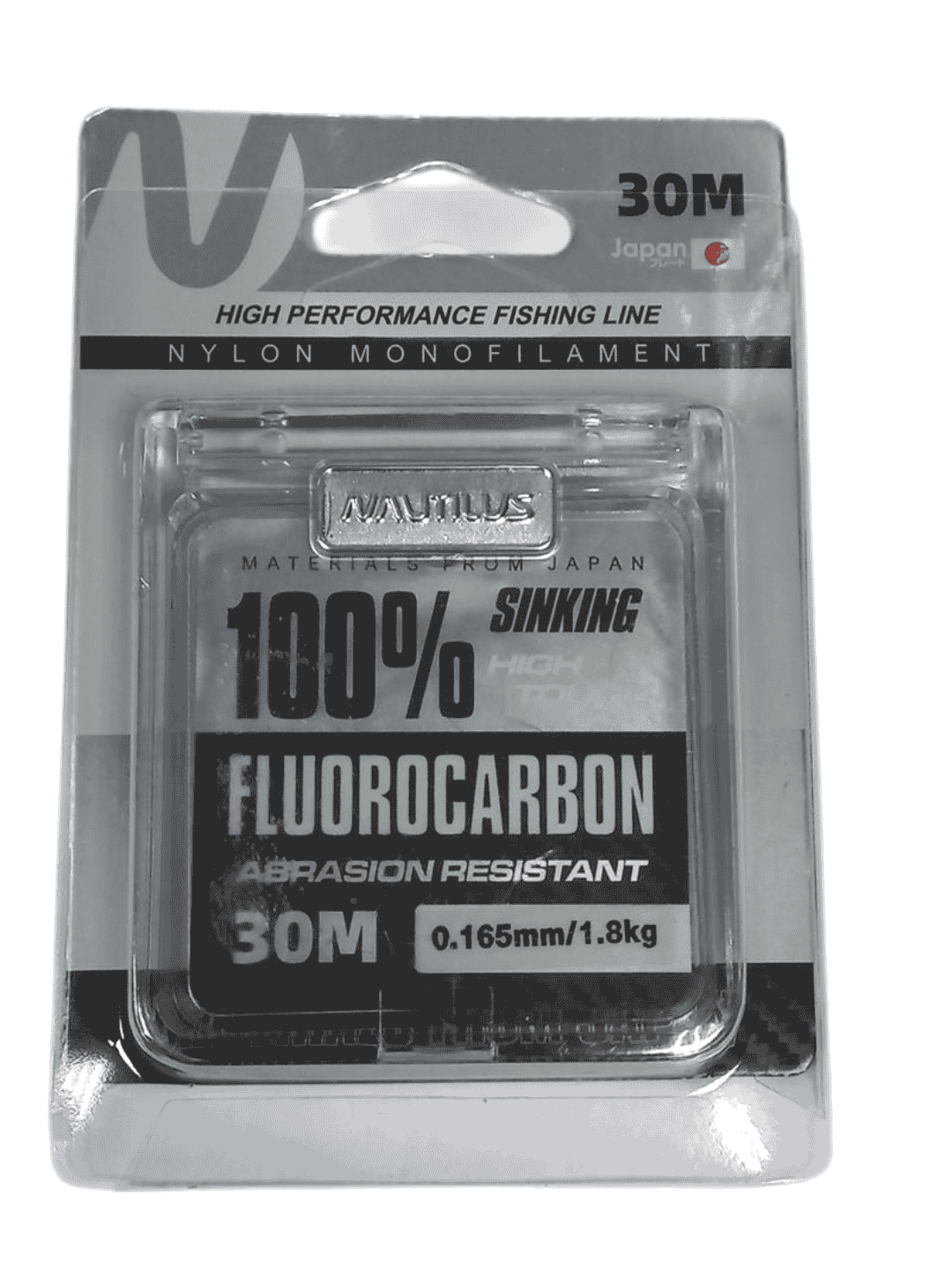 Леска Nautilus Fluorocarbon 100% 0,165мм,1,8кг, 30м. clean